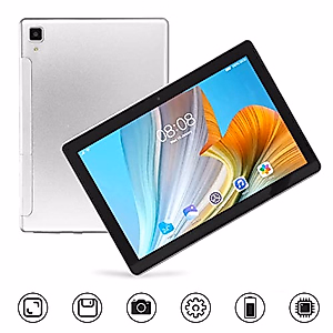LBEC 8.1in Tablet, HD Tablet Silver Grey 5G WiFi 100 to 240V 1920x1200 for Study for Work (US Plug)