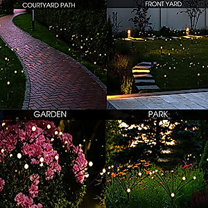 MR.FUNNY Solar Garden Lights - Warm White Swaying Firefly Lights Solar Outdoor, IP 65 Waterproof Solar Powered Firefly Lights, Outdoor Solar Lights for Yard Patio Pathway Decoration (2 Pack)