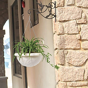 Mkono Hanging Plant Bracket Hook Iron Decorative Plant Hanger for Flower Basket Bird Feeder Wind Chime Lanterns, 2 Pack