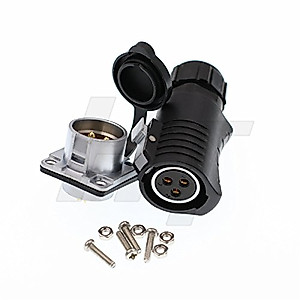 HangTon LP20 3 Pin 30 Amp Power Connector Female Cable Plug Panel Male Socket Waterproof Electrical Gold Plated Connector