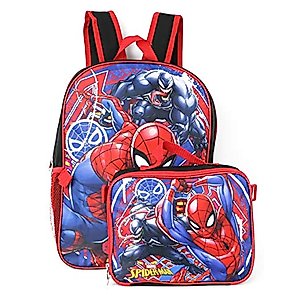 Ruz Spiderman Boys 16 Inch Backpack (Red-Blue)