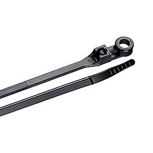 Gardner Bender 48-308UVB Mounting Cable Tie, 8 inch, 50 lb, Electrical Wire and Cord Management, Nylon Zip Tie, 100 Pk, UV Resistant Black