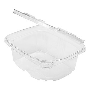 Karat 16oz PET Tamper Resistant Hinged Deli Container with Lid - 200 ct