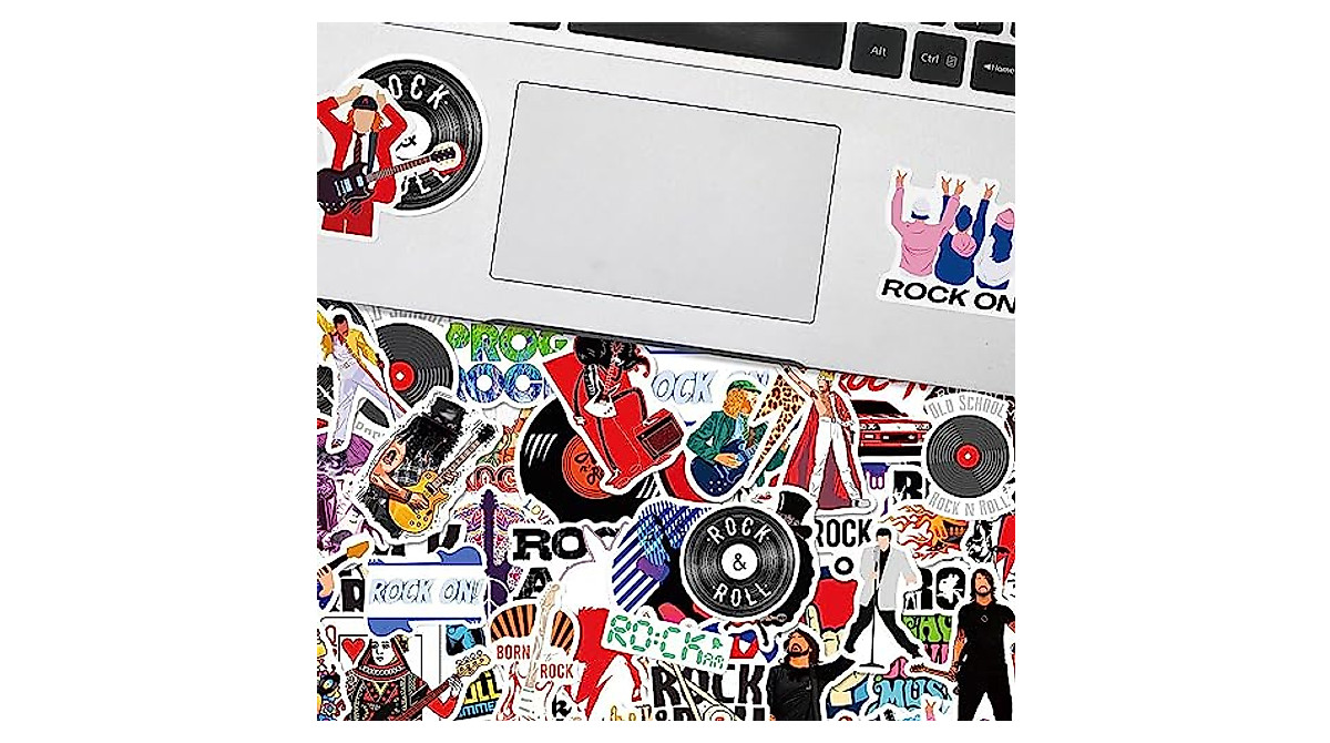 50 Pcs Rock and Roll Stickers - Fun Vinyl Decals