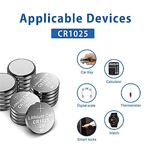 PCELL Cr1025 Br1025 10255 3V Lithium Batteries 25Pcs 5 Cards