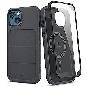 Caseology Stratum [Built-in Screen Protector & Magnet] Designed for Magsafe Compatible with iPhone 13 Case (2021) - Ash Gray