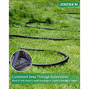 JOOSEN Soaker Hose 50ft 1/2" Flat Double Layer Consistent Drip Hose Saving 80% Water Leakproof Kink Free Vegetable Garden Pvc Hose