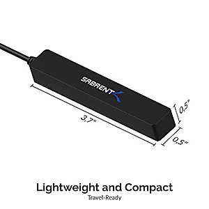SABRENT 4 Port Portable USB 2.0 Hub (9.5" Cable) for Ultra Book, MacBook Air, Windows 8 Tablet PC (HB-MCRM)