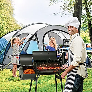 Charcoal Grills Outdoor Barbecue Grill Offset Smoker Portable BBQ Grill with Wheels for Backyard Camping Picnics