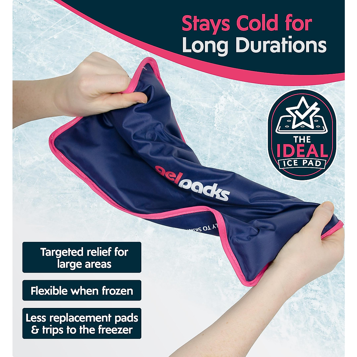 Magic Gel Reusable Large Ice Pack (15" x 11") - FSA HSA Eligible - Reusable Ice Pack Perfect for Back, Hip, Knee, Leg, Lower Back - Reusable Flexible Ice Packs for Body and Full Back