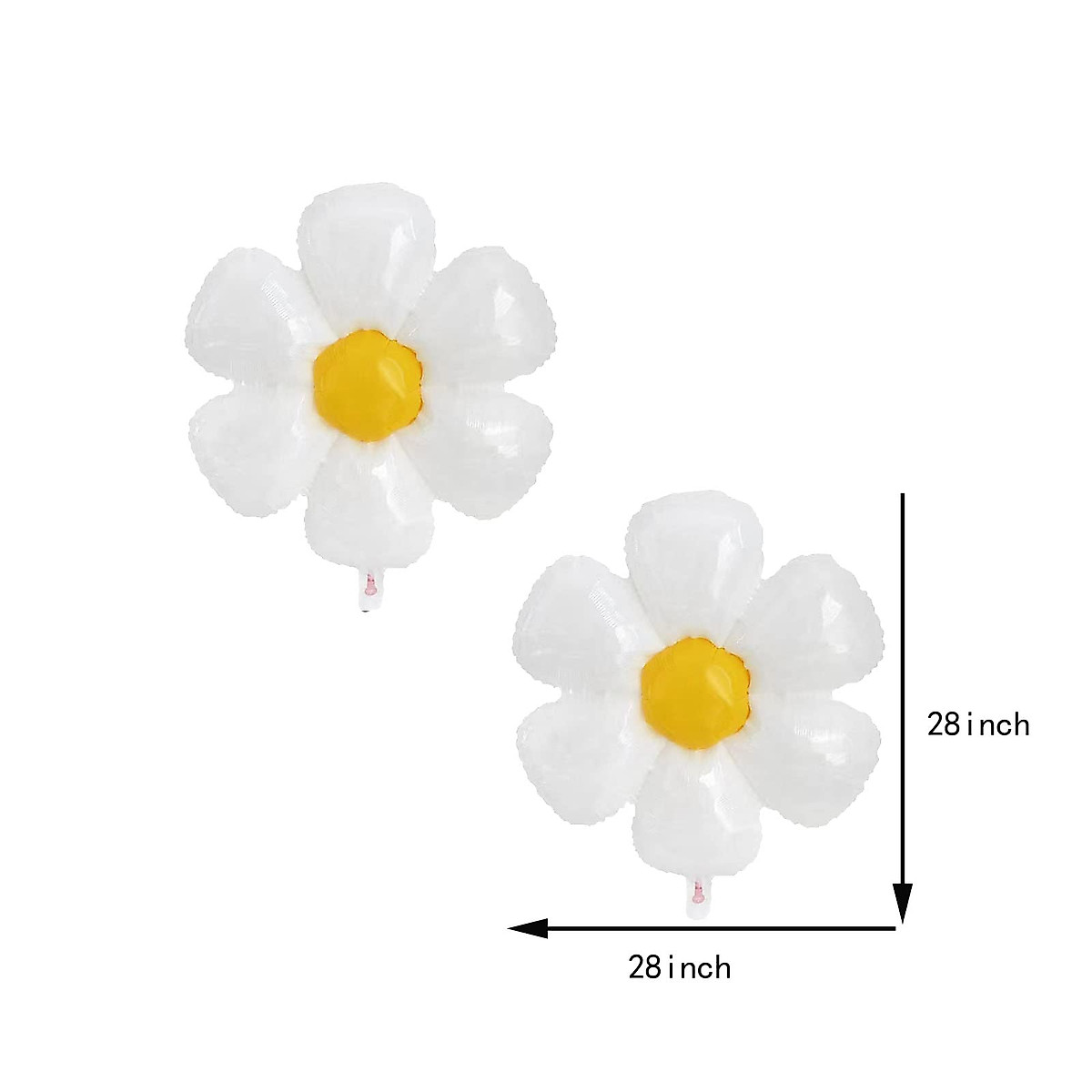 10 Pieces Daisy Mylar Balloons White Daisy Foil Balloons Decorations for Daisy Party, Birthday, Baby Shower, Wedding Decorations Supplies