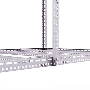 4×8 Adjustable Ceiling Rack for Garage Storage Mount Storage Heavy Duty (54"-96") Length x 48" Width x (20''-36") Highly, White