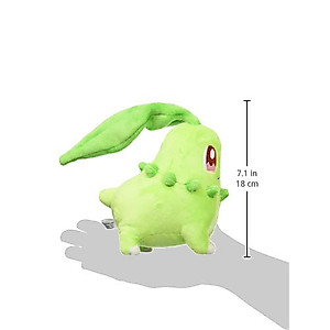 Sanei Pokemon All Star Collection PP40 Chikorita 6" Stuffed Plush, Green