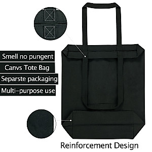 Canvas Tote Bags,2 Pcs Tote Bags Multi-Purpose Reusable Blank Canvas Bags Use For Grocery Bags,Book Bags,Shopping Bags,DIY Gift Bags.