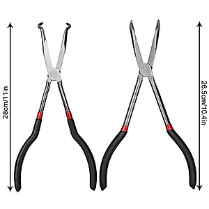 DIRBUY Long Needle Nose Pliers Set, 4 in 1 Bent Needle Nose Pliers 90 Degree, 11 inch Spark Plug Wire Removal Tool, Pointy Nose Pliers, Pinch Nose Pliers, Snipe Nose Pliers, Curved Nose Pliers