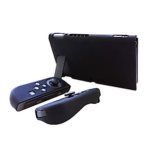 Hikfly 3pcs Silicone Gel Non-Slip Cover Skin Protector Case Kits Compatible for Nintendo Switch 6.2" Screen(2017) Consoles and Joy-Con Controllers with 8pcs Silicone Gel Thumb Grips Caps(Black)