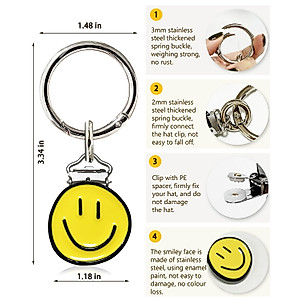 KEYDUACU Hat Clip - Hat Holder for Travel on Bag，Hat Clip for Travel (Metal, Yellow)