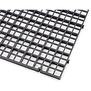 ALEGI 12 Pcs Aquarium Fish Tank Divider Plastic Egg Crate Aquarium Filter Bottom Tray Grid Isolation Board Partition Net Pane Separator (L 12pcs Black)