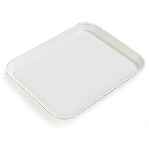 Carlisle FoodService Products 1814FG001 Fiberglass Glasteel Solid Rectangular Tray, 18" x 14", Bone White (Case of 12)