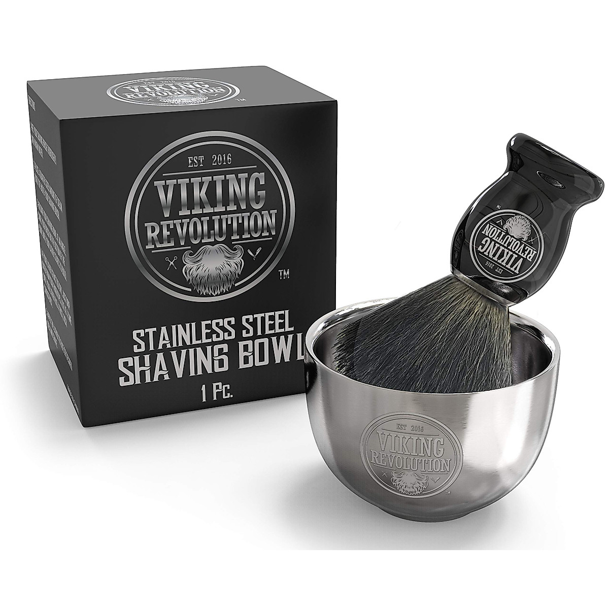 Viking Revolution Stainless Steel Shaving Soap Bowl- Shaving Mug for Shave Cream & Soap- Double Layer, Unbreakable Shaving Cup for Wet Shave