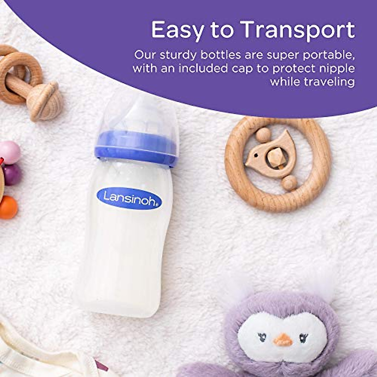 Lansinoh Momma Breastmilk Feeding Bottle with NaturalWave Slow Flow Nipple, 5 Ounces