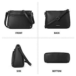 WESTBRONCO Crossbody Bags for Women, Medium Size Shoulder Handbags, Wallet Satchel Purse with Multi Zipper Pocket Black