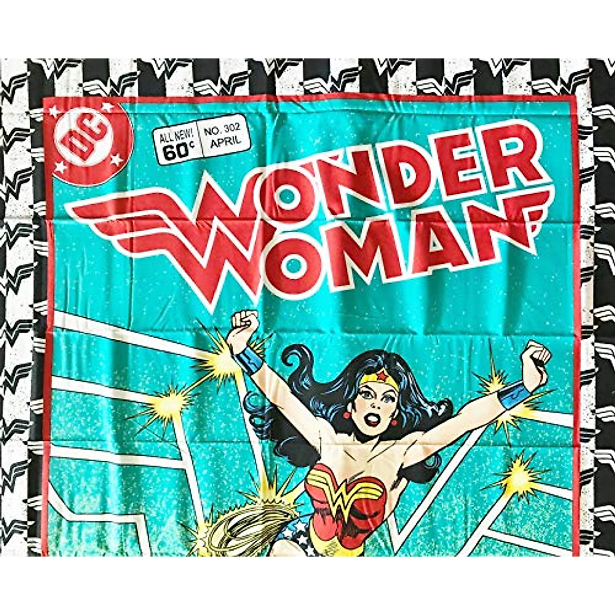 DC Comics Wonder Woman Cotton Fabric Panel - Officially Licensed (Great for Quilting, Sewing, Craft Projects, Quilt or Throw Pillows) 36" X 44"