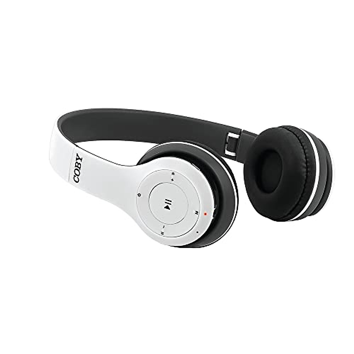 Coby Bluetooth Headphones | Wireless Headphones with Built-in Mic, Hands-Free Calling | Over The Ear Foldable Bluetooth Headset for Easy Storage | Up to 5 Hours of Playtime | Supports AUX in (White)