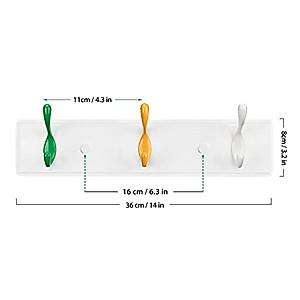 Wall Mount Coat Rack, Kids Mounted Organizer for Closet, Bathroom, Bedroom, Entryway, Hallway, Foyer, Heavy Duty Double Hooks Hanging Towels, Hats, Bags, Backpacks, Jackets, Keys (Mix3, 3 Hooks)