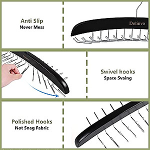 Tank Tops Hanger with 24 Large Capacity, Bra Space Saving Hangers Heavy Duty Wooden with 360°Rotating Hooks, Closet Organizer for Tank Tops, Camisole, Bathing Suits, Bras, Scarfs etc, Black