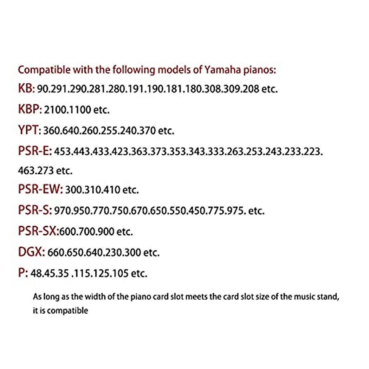 PILIPALA Original Long Music Stand HUAYIMAOYI Music Rest Compatible with some yamaha keyboard Music Score Stand +Sheet Music Stand （+1*clip）