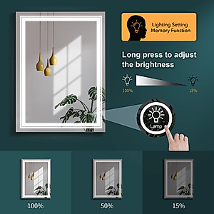 FRALIMK LED Bathroom Vanity Mirror 20x28 Inch Lighted Bathroom Wall Mirror, Dimmable Lights (3 Modes), Anti-Fog, Horizontal, Vertical