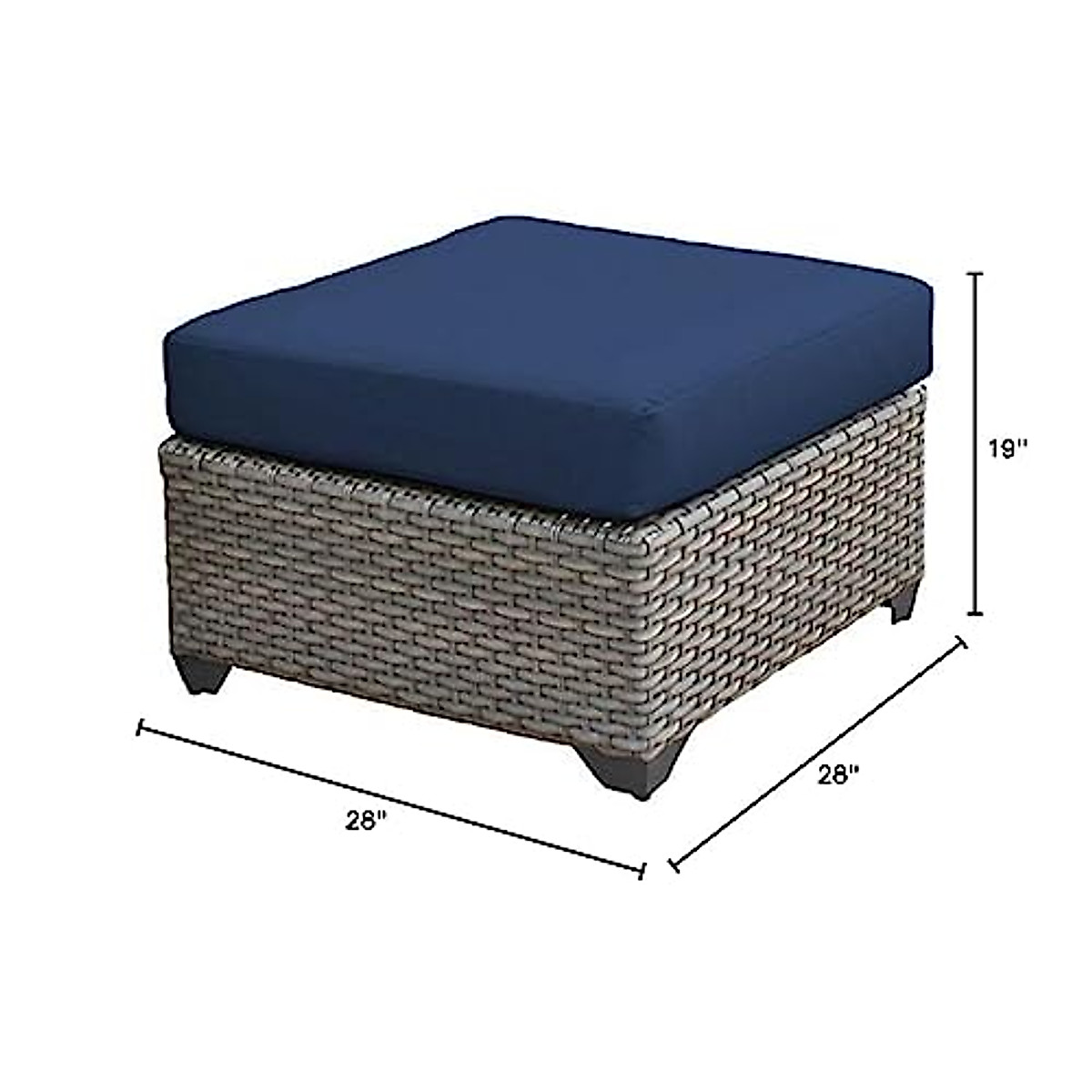 BOWERY HILL Patio Ottoman in Navy