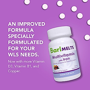 BariMelts Bariatric Multivitamin with Iron - 1 Month Supply (60 Fast-Dissolving Tablets) - Post-Op Bariatric Vitamins​