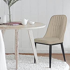 GIA Nifty Armless Upholstered Side Dining Chair with Vegan Leather, Light Gray,Qty of 1