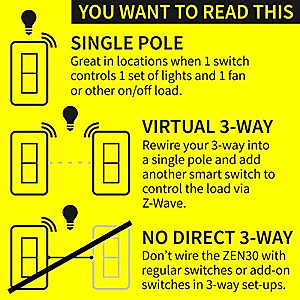 Zooz Z-Wave Plus S2 Double Switch (White) ZEN30 for Fan and Light Combo (NO Speed Control), Signal Repeater, Hub Required (Works with Hubitat, Wink, SmartThings, Vera)