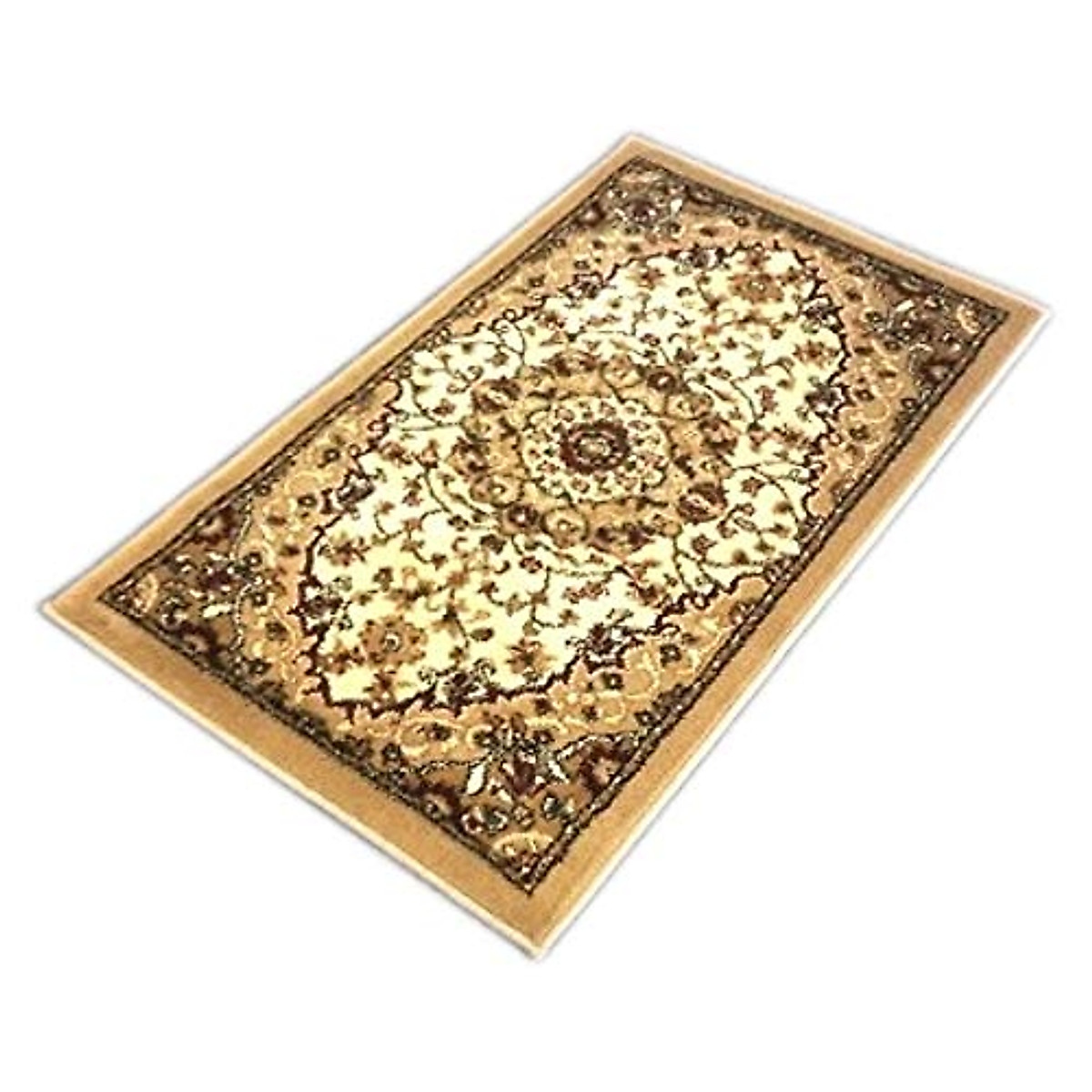 Bellagio Traditional Oriental Door Mat Design 401 Ivory (24 Inch X 40 Inch)