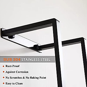 2022 Towel Rack for Bathroom, Bath Towels Storage Holder Wall Mounted, Modern Rolled Folded Towels Organizer, Bathroom Organization, Stainless Steel Metal Washcloths Towels Vertical Shelf (Black)