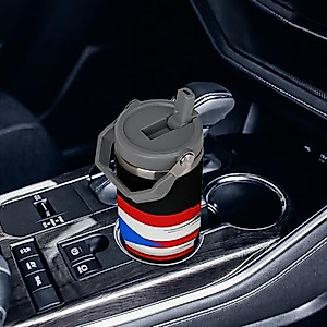 Porto Rico Flags 1 30 OZ Insulated Tumblers with Handle And Straw Leakproof Vacuum Insulated Stainless Steel Water Bottle for Car Fishing Travel