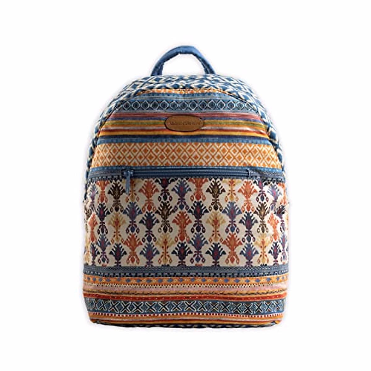 Maison d' Hermine Backpack Cotton Shoulder Backpack with Small Pouch Lightweight Bag for Travel Work Beach Perfect for Women & Men (Ikat - Ikatan)