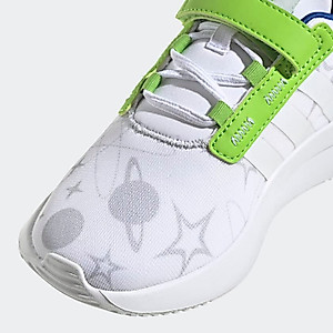 adidas Racer TR21 Running Shoe, FTWR White/FTWR White/Semi Solar Green (Buzz Lightyear), 1 US Unisex Little Kid