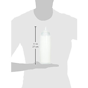 Update International SBC-32W Squeeze Bottle, 32 Oz., Wide Mouth, Clear, (6/Pack)