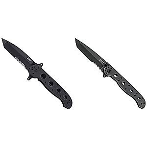 CRKT M16-14SFG EDC Folding Pocket Knife: Special Forces Everyday Carry, Black Serrated Edge Blade & CRKT M16-10KS EDC Folding Pocket Knife: Everyday Carry, Black Serrated Edge Blade, Tanto