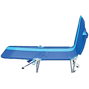 RIO beach Portable Folding Backpack Beach Lounge Chair with Backpack Straps and Storage Pouch, Blue Stripe, ·72“ x 22“ x 10"