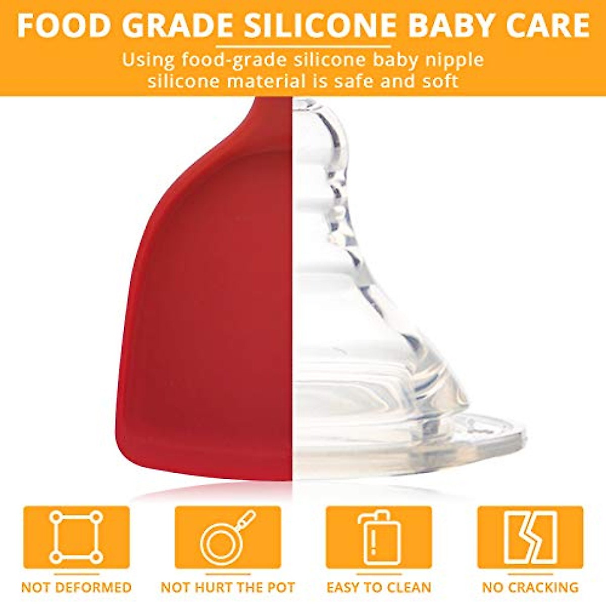 Silicone Non-stick Turner, High Heat Resistant to 480°F, KUFUNG Food Grade Solid Turner, BPA Free, Solid Spatula for Fish, Eggs, Pancakes (Solid Turner, Red)