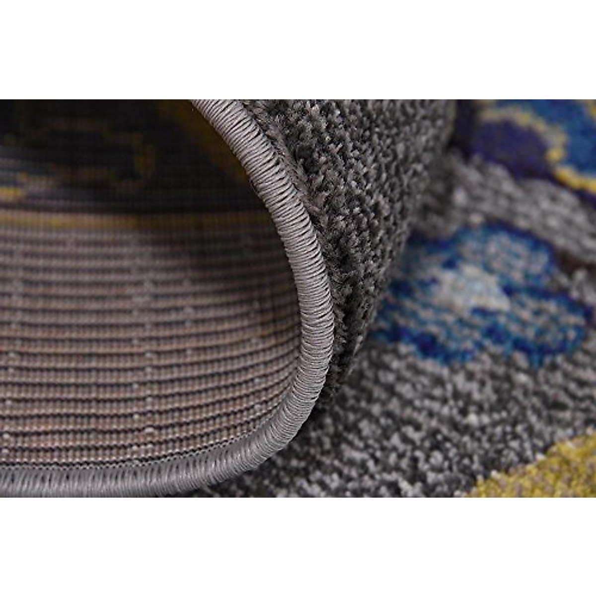 Unique Loom Medici Collection Floral Traditional Vibrant Colors Gray Area Rug (9' 0 x 12' 0)