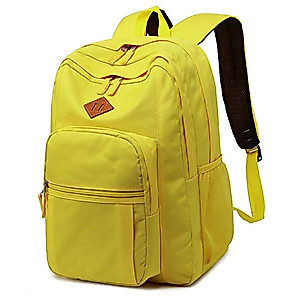 abshoo Classical Basic Womens Travel Backpack For College Men Water Resistant Bookbag (Yellow)