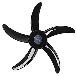 iiniim 5 Leaves Plastic Fan Blade 20 Inch Household Standing Pedestal Fan Table Fanner Replacement Part with Nut Cover Black One Size