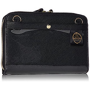 Disney Twisted Wonderland 0130 Women's Shoulder Bag, Mini Bag, Crossbody Bag, Water Repellent, Synthetic Leather, Lightweight, Small, Logo, Multi-functional, Smartphone, Black (MTW-147)