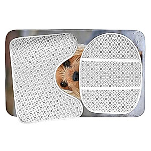 NIOCEZT Bathroom Rugs Sets 3 Piece, Contour Toilet Mat, 19.7 x 31.5 and 13.8 x 17.7 Bath Mat, Non-Slip Washable Bathroom Rugs and Mats Sets, Cutest Yorkies